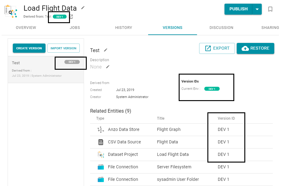 Changing the Variable for Environment Version IDs