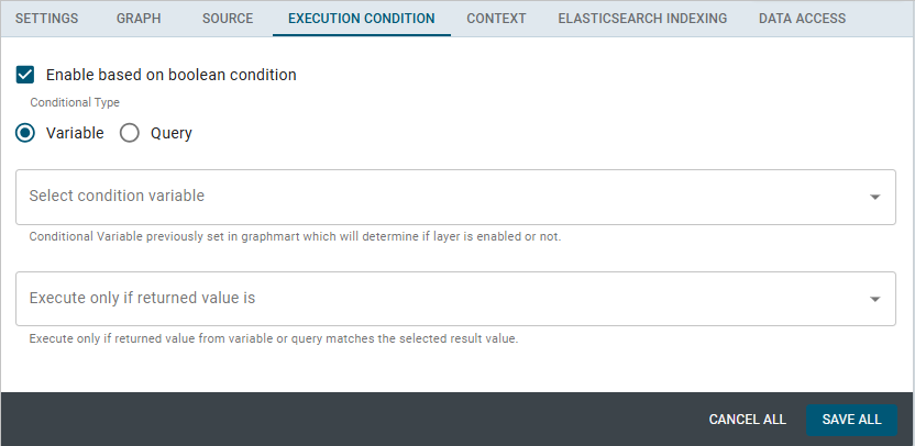 Defining Execution Conditions