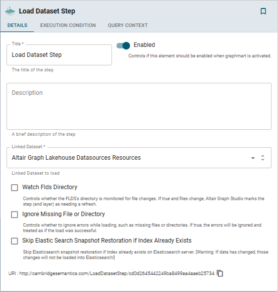 Load a Dataset from the Catalog (Load Dataset Step)