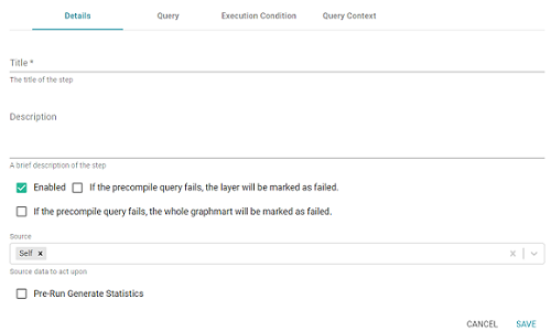 Pre-Compile a Query (Pre-Compile Query Step)