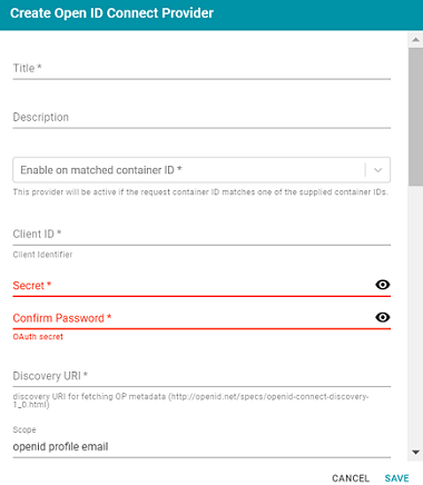 Adding an Open ID Connect Provider
