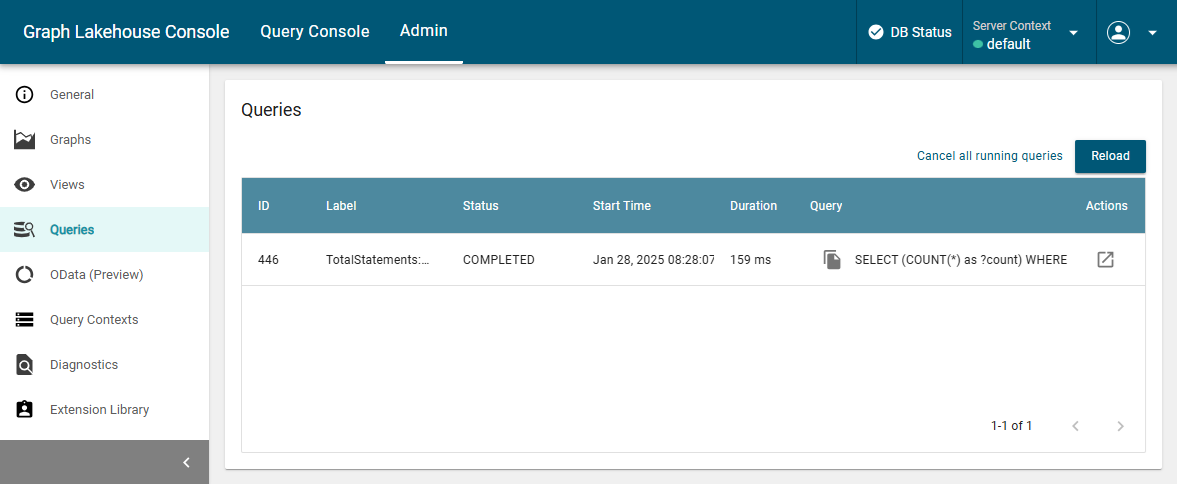 Use the Query & Admin Console